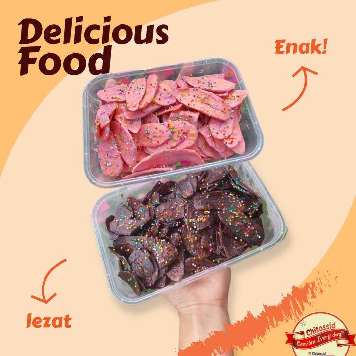 Keripik pisang lumer coklat strawberry cemilan santai ngopi | Lazada ...