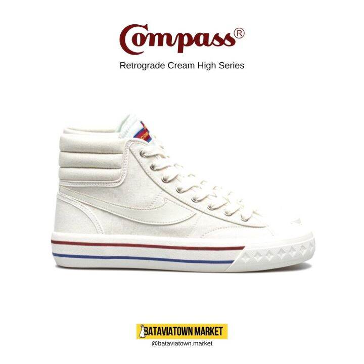 SEPATU COMPASS RETROGRADE CREAM HIGH SERIES | Lazada Indonesia