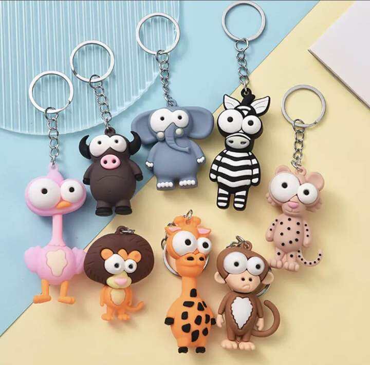 Jungle Cuties Zoo Animal Rubber Keychain Group Keychain Matching ...