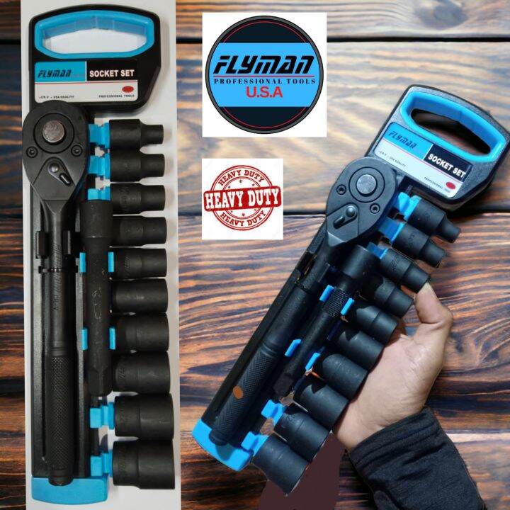 FLYMAN 12PCS SOCKET WRENCH SET 1/2 Dr | Lazada PH