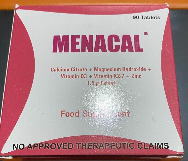 MENACAL ( calcium citrate, magnesium hydroxide,Vit D3, vitamin K2-7 ...