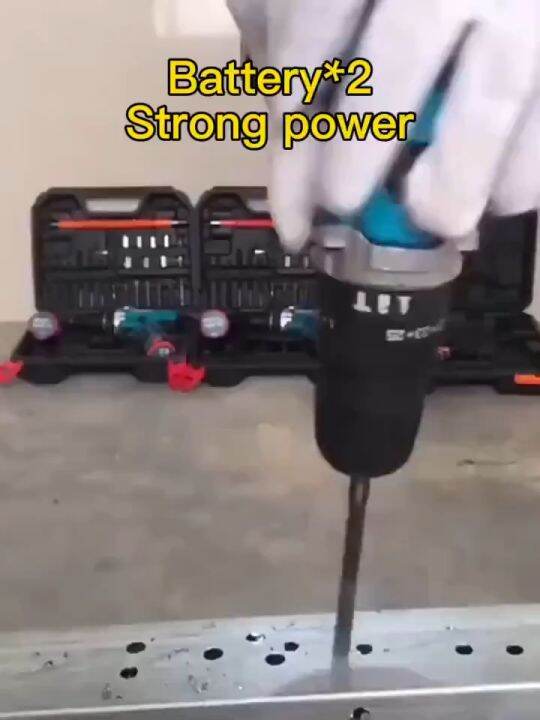 Moketa 288V Cordless Drill With Hammer Impact Two-speed 25-speed torque ...