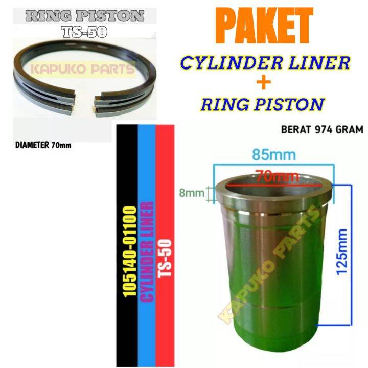 TS 50 CYLINDER LINER + RING PISTON UNTUK MESIN DIESEL YANMAR | Lazada Indonesia