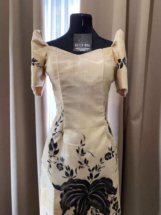 Filipiniana Midi Hand Paint in Mocha/Pinya | Lazada PH