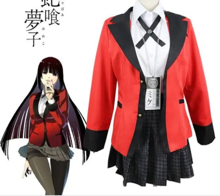 Kakegurui Jabami Yumeko cosplay costume anime jacket polo skirt and ...