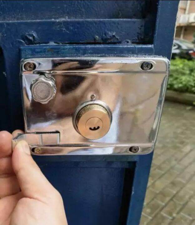 Stainless Steel Anti-theft Gate Exterior Wood Metal Door Rim Lock ...