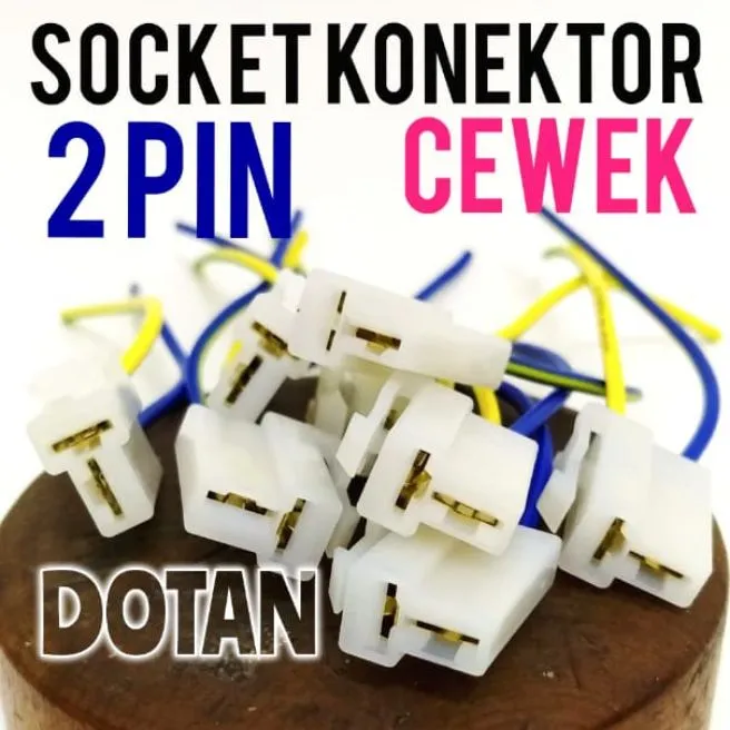 SOKET SOCKET KONEKTOR 2 PIN CEWEK / FEMALE (SUDAH TERMASUK SKUN DAN ...