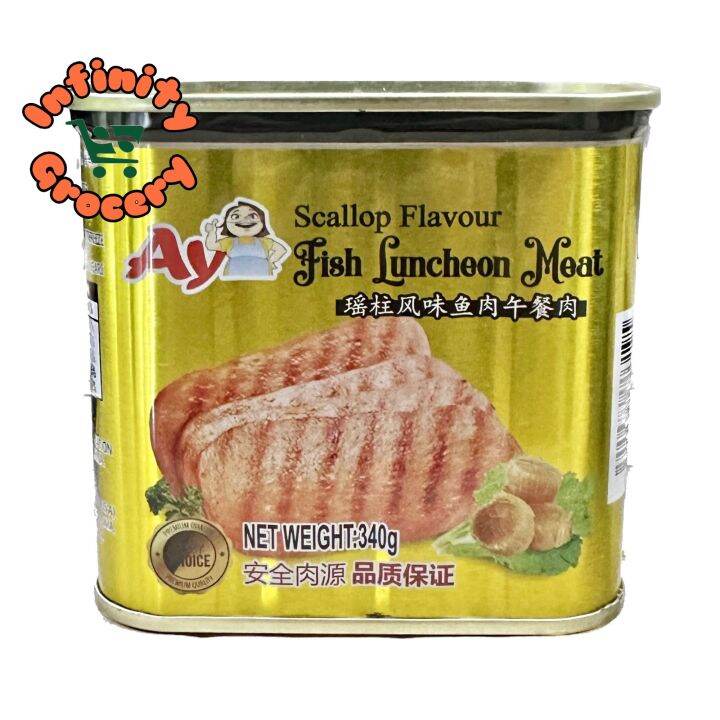 阿姨 瑶柱风味鱼肉午餐肉 | AYi Scallop Flavour Fish Luncheon Meat ( 340g ) | Lazada