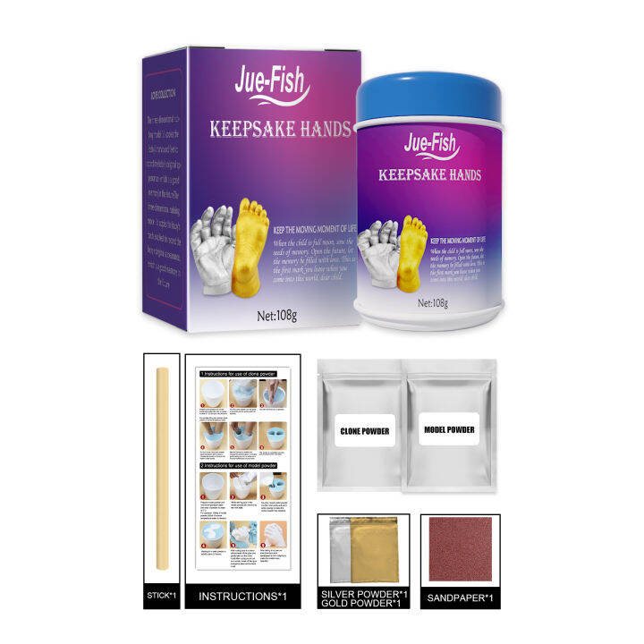 Jue-Fish 3D Baby Hand Foot Print Plaster Casting Kit Hand Print ...