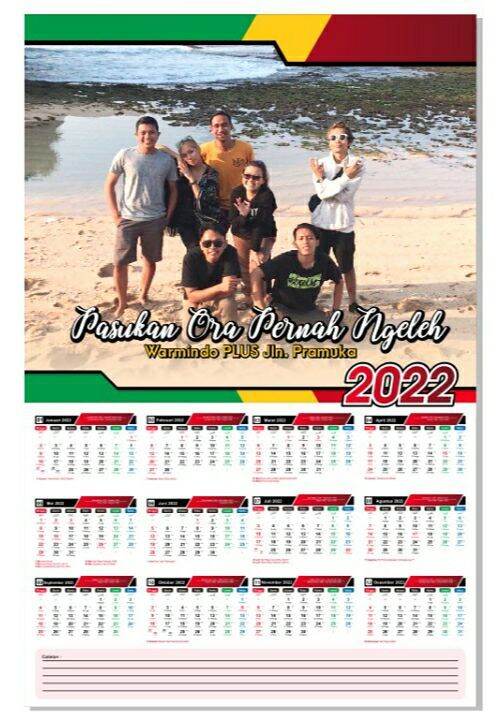 Kalender Custom 1 Tahunan (1 Lembar) Bebas Desain Kalender Dinding ...
