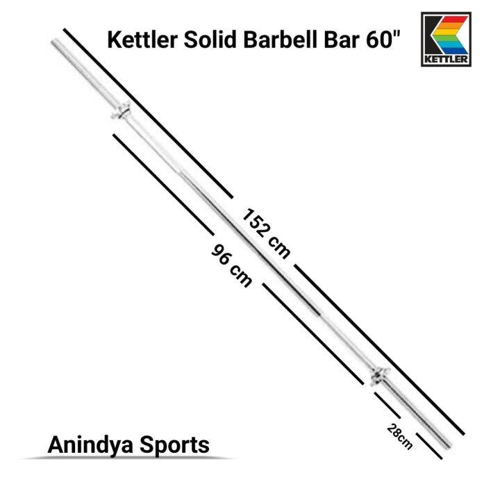 Kettler Solid Threaded Barbell Bar 60 inch x 30 mm | Lazada Indonesia