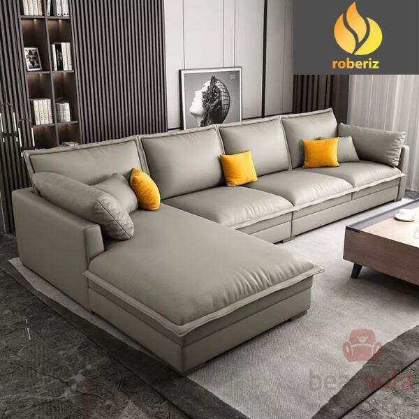 Sofa minimalis l shape 4 seater modern | Lazada Indonesia