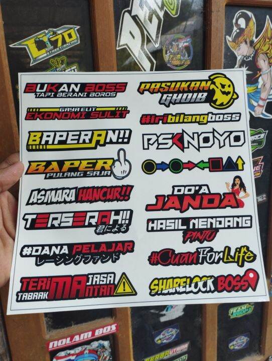STICKER PACK KATA KATA VIRAL / STIKER RACING / STIKER MURAH /STIKER ...