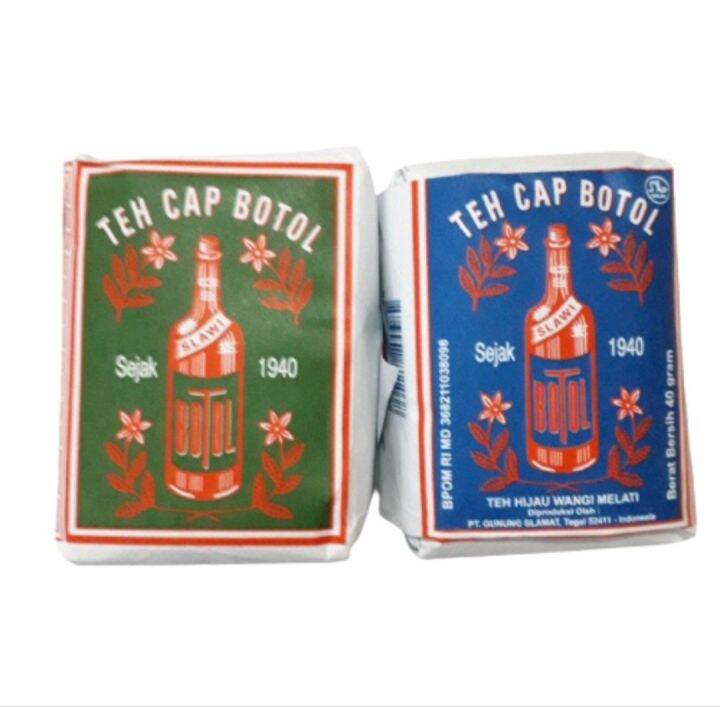 Teh Cap Botol 40 Gram Kemasan Hijau & Biru | Lazada Indonesia