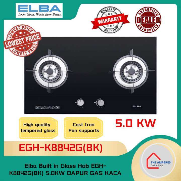 Elba Built in Glass Hob EGH-K8842G(BK) 5.0KW DAPUR GAS KACA | Lazada