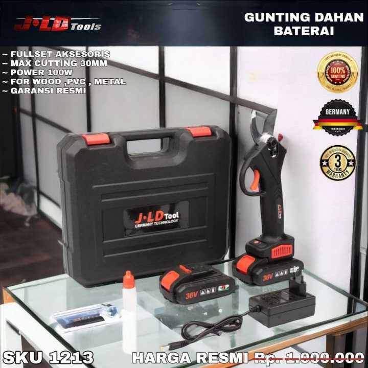 Gunting Dahan Listrik JLD 36V 2baterai Cordless Pruning Shear 30mm ...