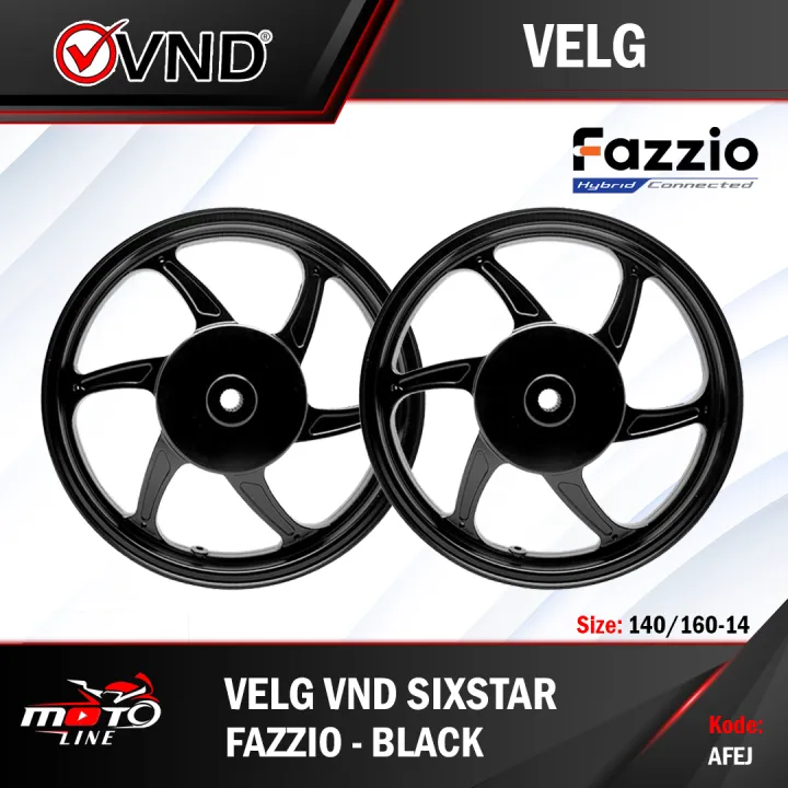 VELG VND SIX STAR FAZZIO 140/160 RING 14 BLACK | Lazada Indonesia
