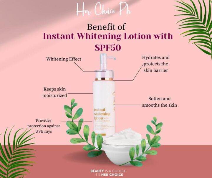 Her Choice Ph Instant Whitening Lotion with SPF50 | Lazada PH