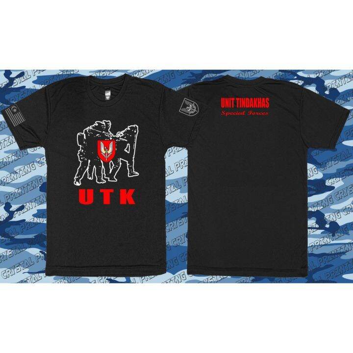 T-SHIRT UNIT TINDAK KHAS SPECIAL FORCES DESIGN IN BLACK | Lazada