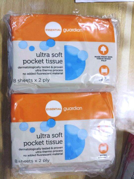 Guardian Face Ultra Soft Pocket Tissue (8sheets/2ply x 8pack ) | Lazada