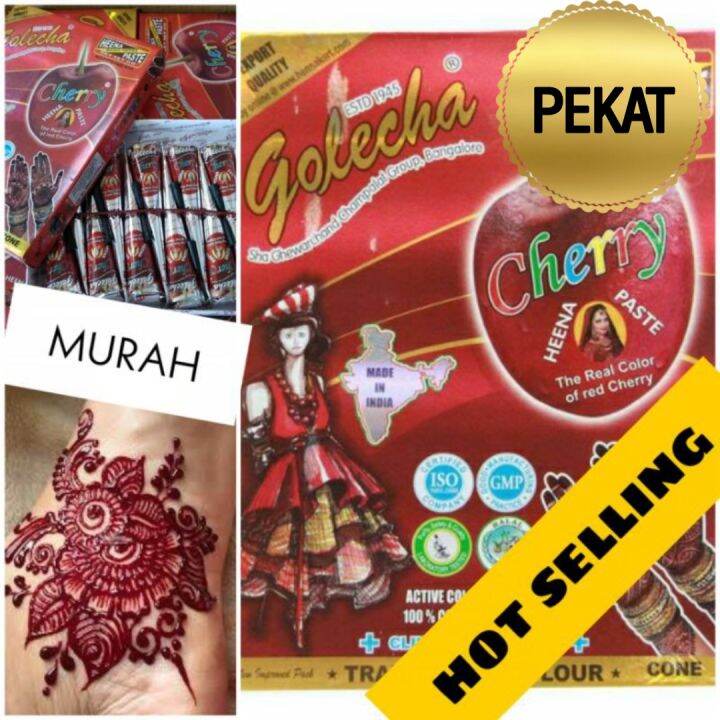 1 BOX GOLECHA CHERRY HENNA | INAI CHERRY GOLECHA CONE | Lazada