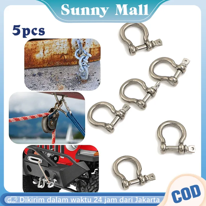 5pcs M4 Pin Sekrup Busur Shackle Stainless 304 Shackle Bow Klem Shakel ...