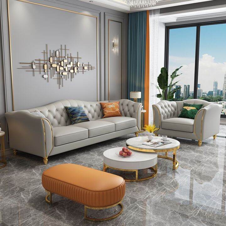 Accessible Luxury Genuine Leather Sofa Modern High-End Luxury 123 ...