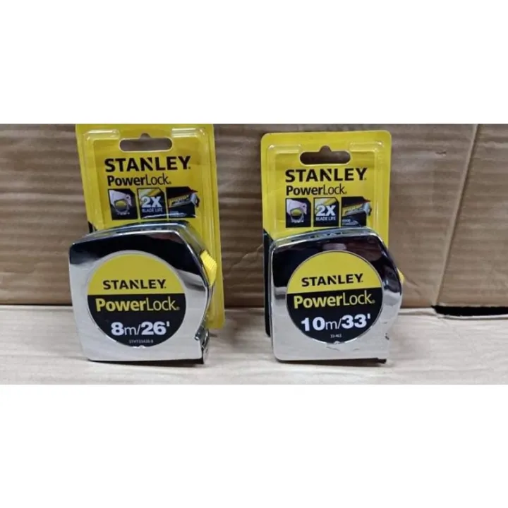 Stanley Powerlock Steel Tape Measure 8mtrs 33-428/ 10mtrs 33-463 ...
