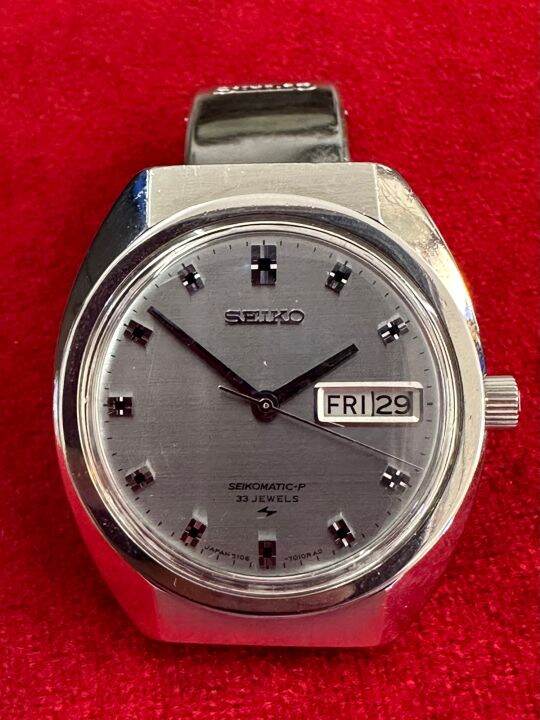 SEIKO SEIKOMATIC-P 33 JEWELS Automatic ตัวเรือนสแตนเลส นาฬิกาผู้ชาย มือ ...