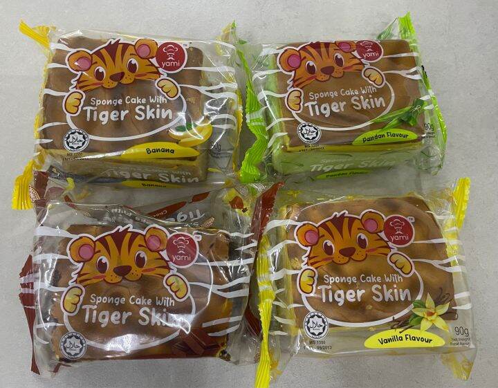 Halal Yami Sponge Cake With Tiger Skin Pandan/Banana/Chocolate/Vanilla ...