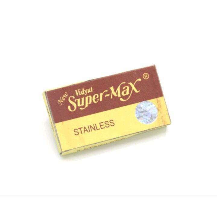 Super-Max Vidyut Stainless Steel Blade Razor 1 Box / Mata Pisau Cukur ...