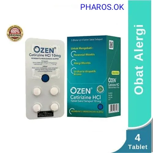 Ozen Tablet 10mg | 1 blister 4 Tablet / meredakan alergi / Gatal / Flu ...