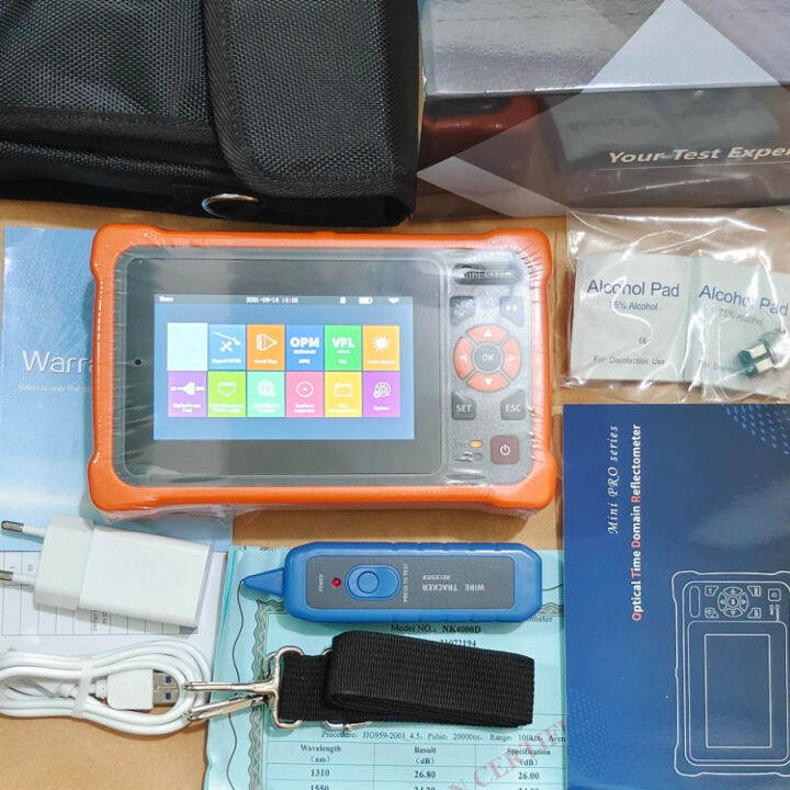 MINi OTDR Novker 4000 1310nm 1550nm 1625nm 26/24dB Layar Sentuh OTDR ...