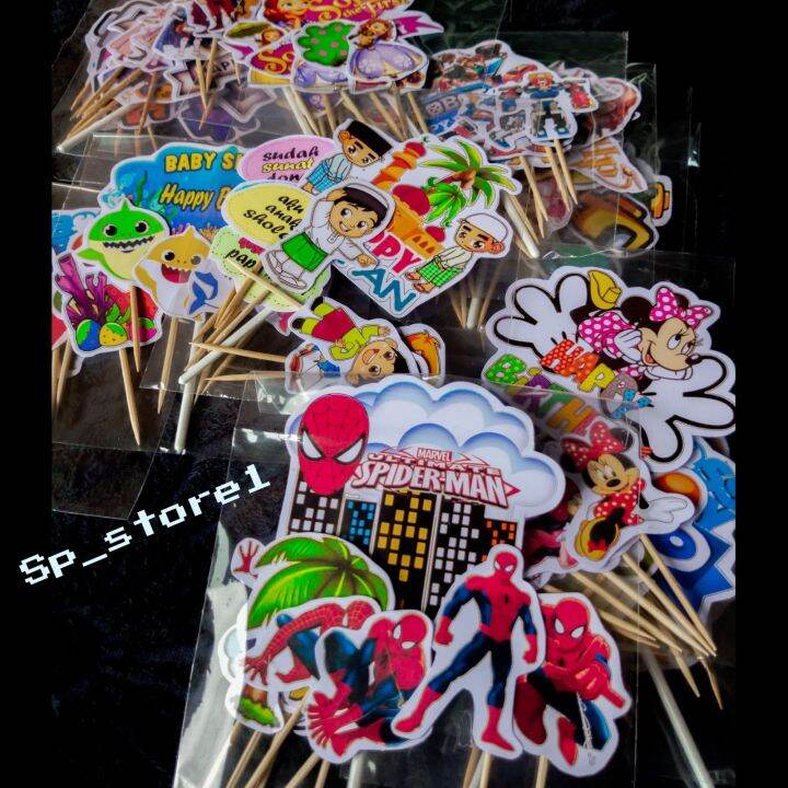 cake toper karakter murah toper murah tusukan kue ultah toper karakter ...