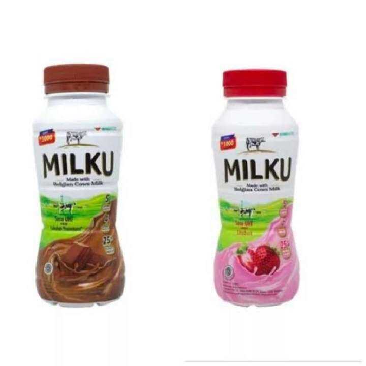 Minuman Milku 1 Pak isi 12 Pcs Milku Rasa strawberry dan Coklat ...