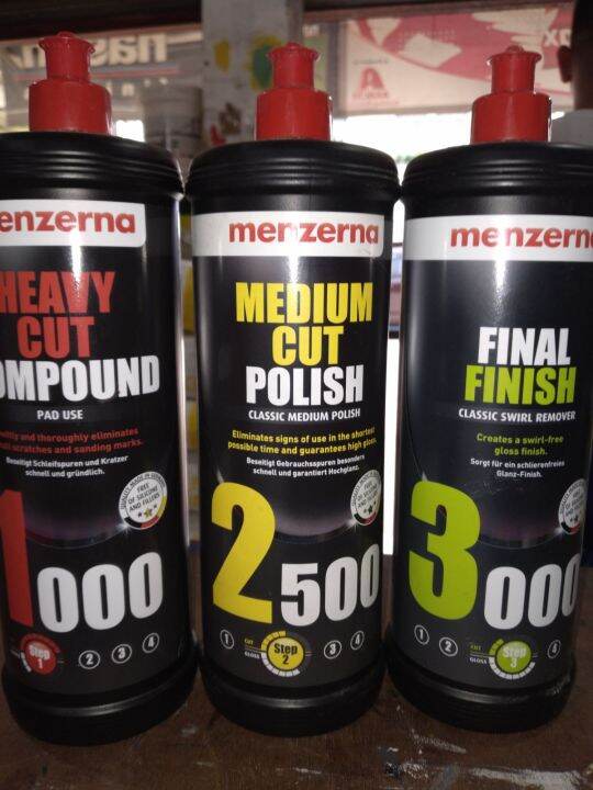 3 sets Menzerna Rubbing Compound (1000,2500 and 3000) | Lazada PH