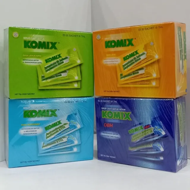 KOMIX BOX ALL VARIAN ISI 30 SACHET / KOMIX OBAT BATUK 7 ML | Lazada ...
