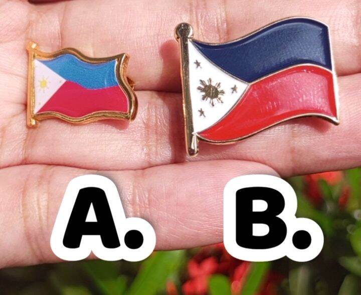 PHILIPPINE FLAG COLLAR PIN - LACQUER POLISHED AND WITH METAL CLUTCH PIN ...