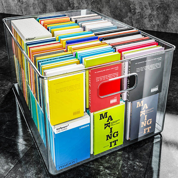 Book Storage Box Transparent Plastic Storage Storage Box Toy Snack High ...