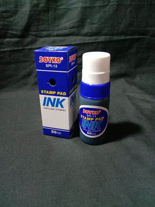 Stamp Pad INK ( tinta bantalan stempel ) warna Biru 50cc JOYKO | Lazada ...