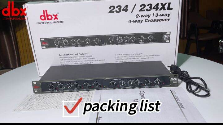 DBX 234XL ครอสโอเวอร์3ทาง 3-way crossover สเตอริโอ 2-way/3-way หรือ mono 4-way audio processor ...