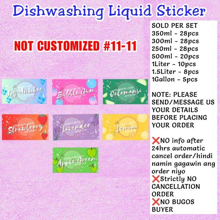 28pcs Dishwashing Liquid Sticker NOT CUS#11-11 Waterproof | Lazada PH