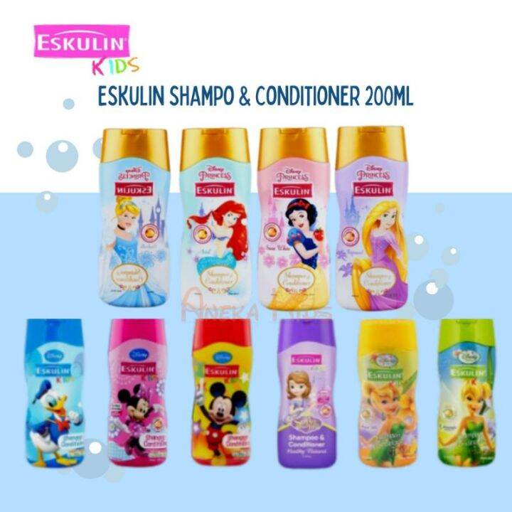 ESKULIN KIDS SHAMPO & CONDITIONER 200ML/ SHAMPO PRINCESS ANAK | Lazada ...