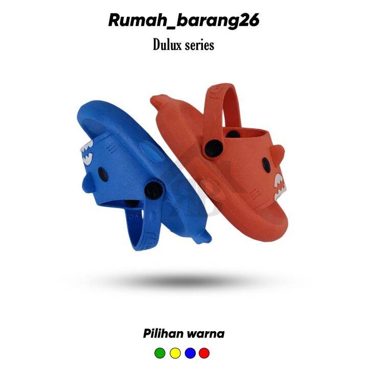 Sandal slop slip on anak baby shark / sandal hiu / sandal dulux hiu ...