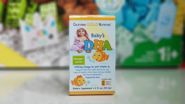 California Gold Nutrition Baby DHA 1050mg Omega3 with Vitamin D3 / 59ml ...