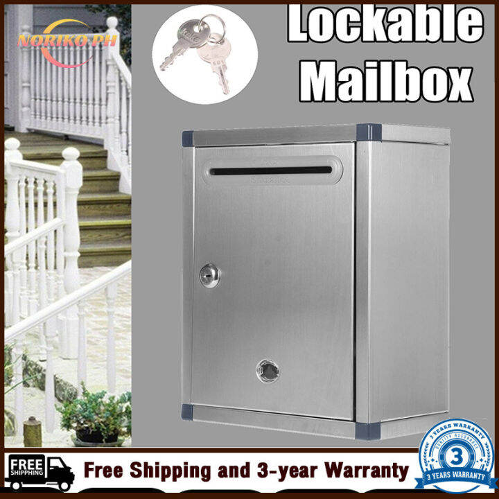 HOL 100% 304 Stainless Steel Mail Letter Post Storage MailBox Outdoor ...