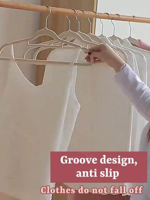 Toama Anti-slip Seamless Velvet Clothes Hanger Household Clothing ...