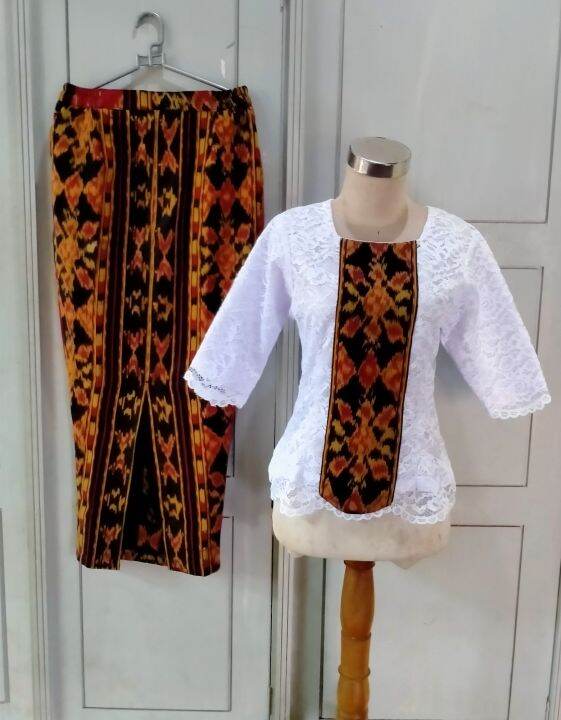 set rok tenun atasan borkat | Lazada Indonesia