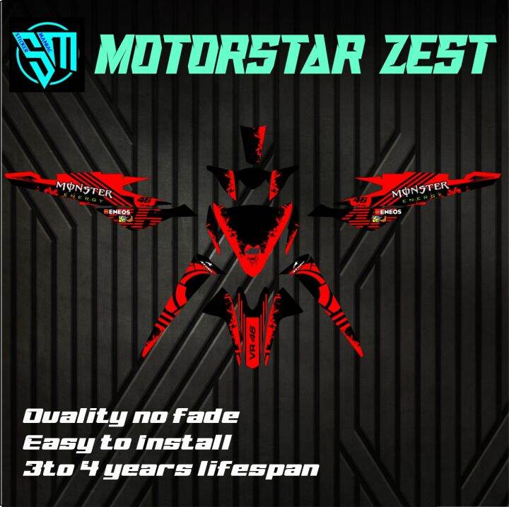 Motorstar Zest decals sticker, Laminated | Lazada PH