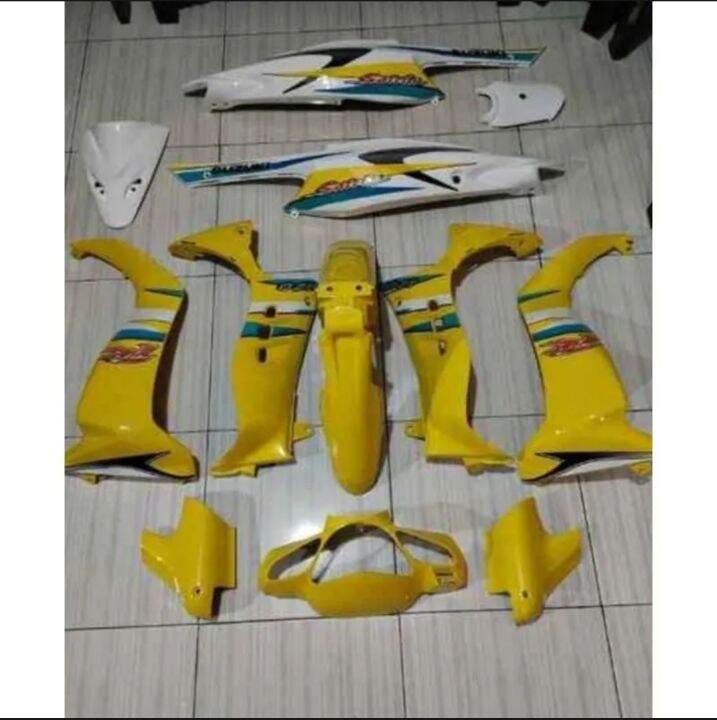 Cover Body Set Hallus Satria Malaysia satria Hiu kuning putih | Lazada ...